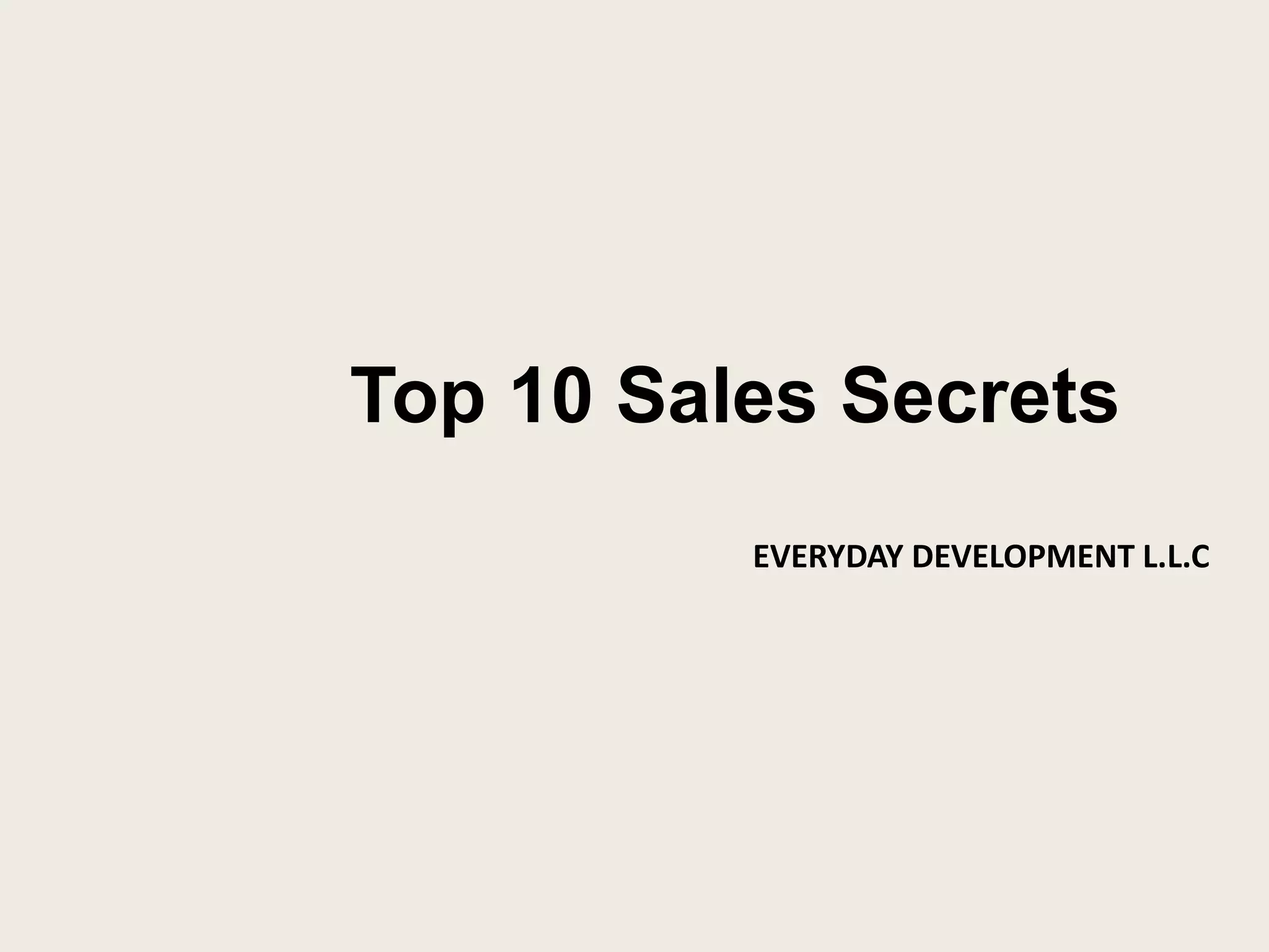 Top 10 sales presentation (1) | PDF