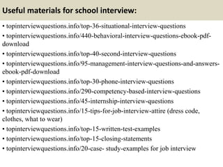 Top 10 school interview questions and answers | PPTX