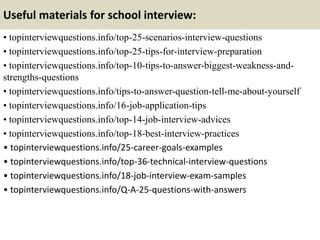 Top 10 school interview questions and answers | PPTX