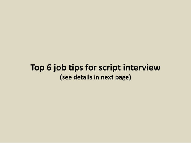Top 10 script interview questions with answers | PPTX | Resume Writing ...