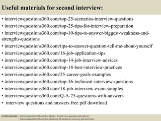 Top 10 second interview questions and answers | PPT