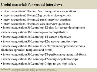 Top 10 second interview questions and answers | PPT