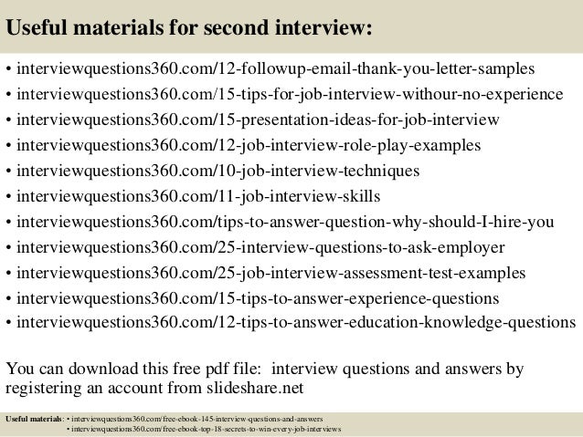 Top 10 second interview questions and answers