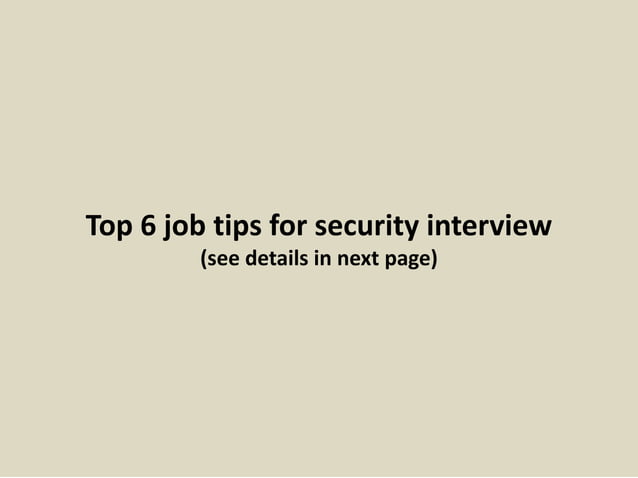 Top 10 security interview questions with answers | PPT