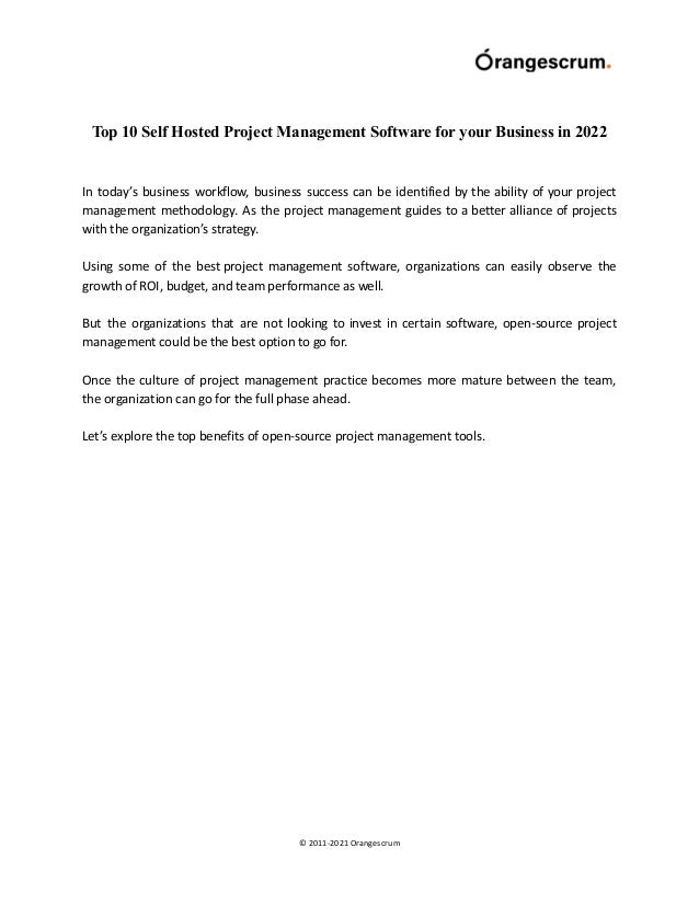 Top 10 self hosted project management software for your business in ...