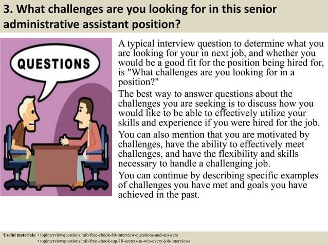Top 10 senior administrative assistant interview questions and answers | PPTX | Resume Writing ...