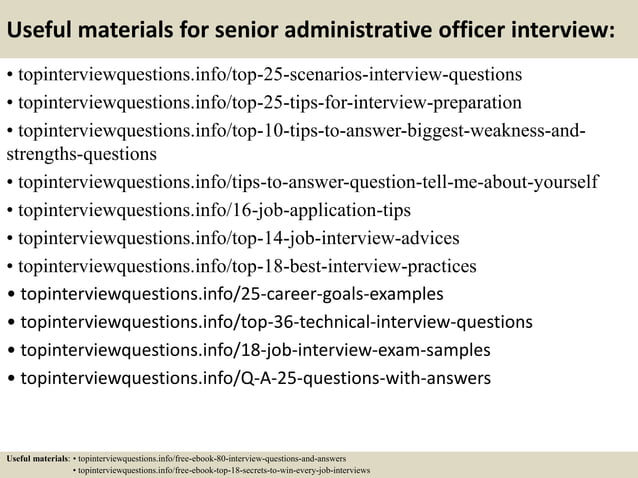 Top 10 senior administrative officer interview questions and answers ...