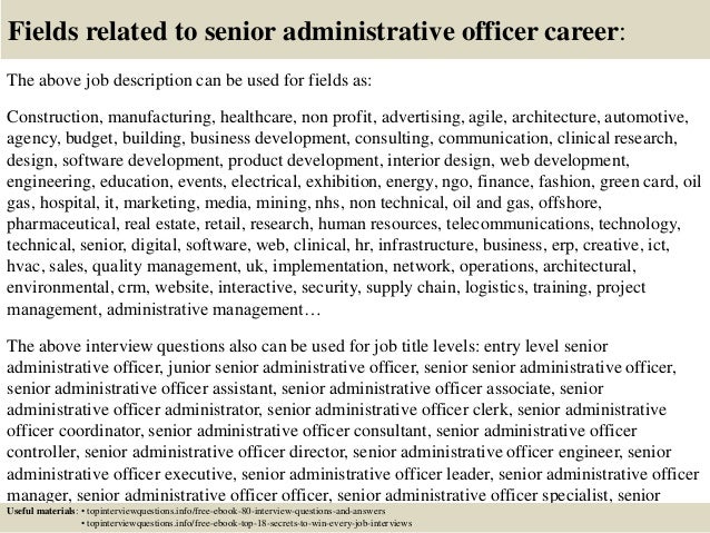 Top 10 senior administrative officer interview questions and answers