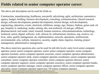 Top 10 senior computer operator interview questions and answers | PPTX ...
