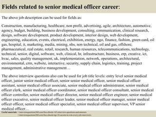 Top 10 senior medical officer interview questions and answers | PPTX