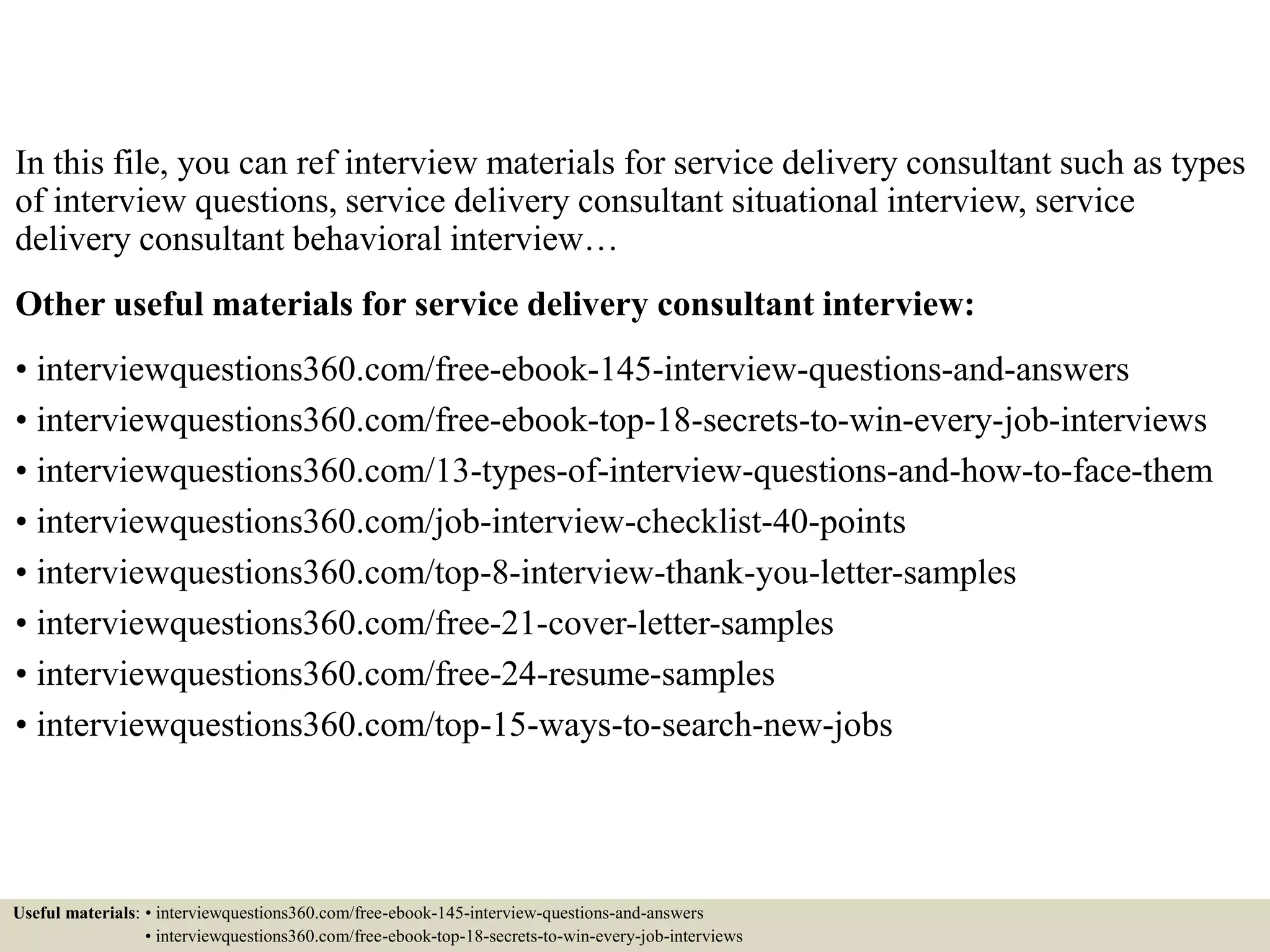 Top 10 service delivery consultant interview questions and answers | PPTX