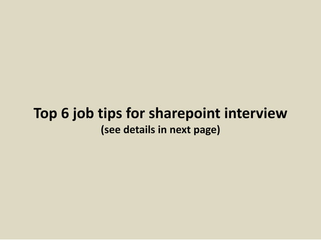 Top 10 sharepoint interview questions with answers | PPT