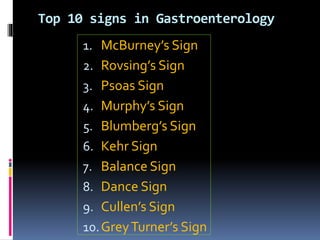 Top 10 signs in gastroenterology | PPTX
