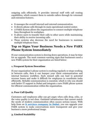 Top 10 Signs Your Business Needs a New PABX Phone System Immediately | PDF