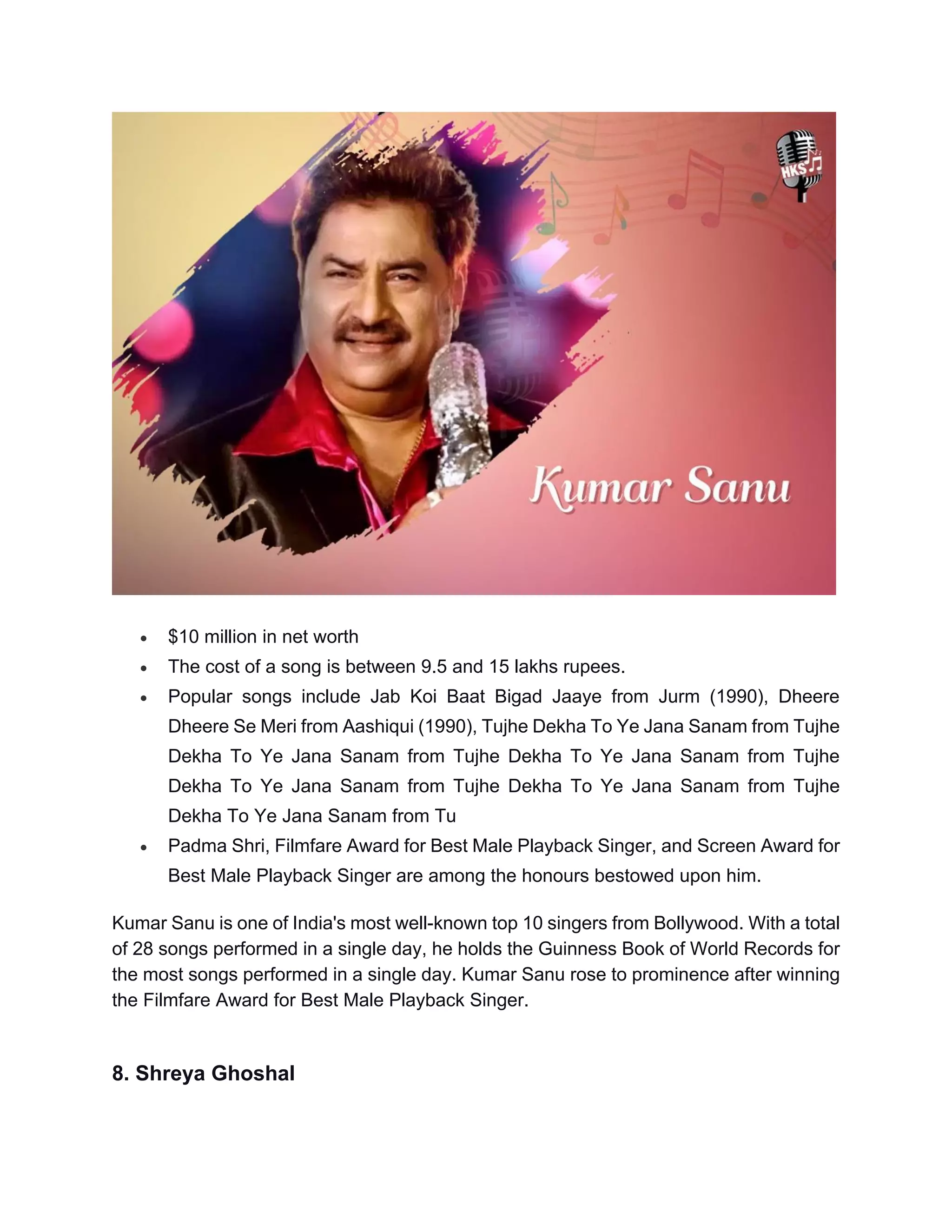 Top 10 singers in india | PDF