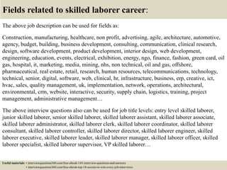 Top 10 skilled laborer interview questions and answers | PPTX | Resume ...