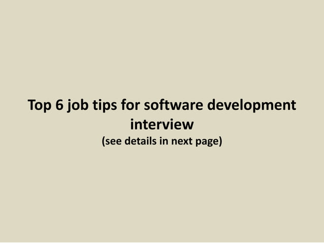 Top 10 software development interview questions with answers | PPT