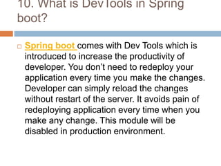Top 10 Spring Boot Interview Questions and Answers | PPTX