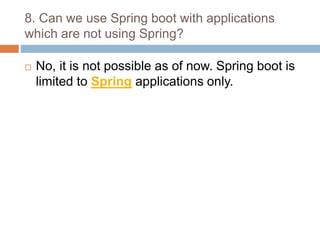 Top 10 Spring Boot Interview Questions and Answers | PPTX