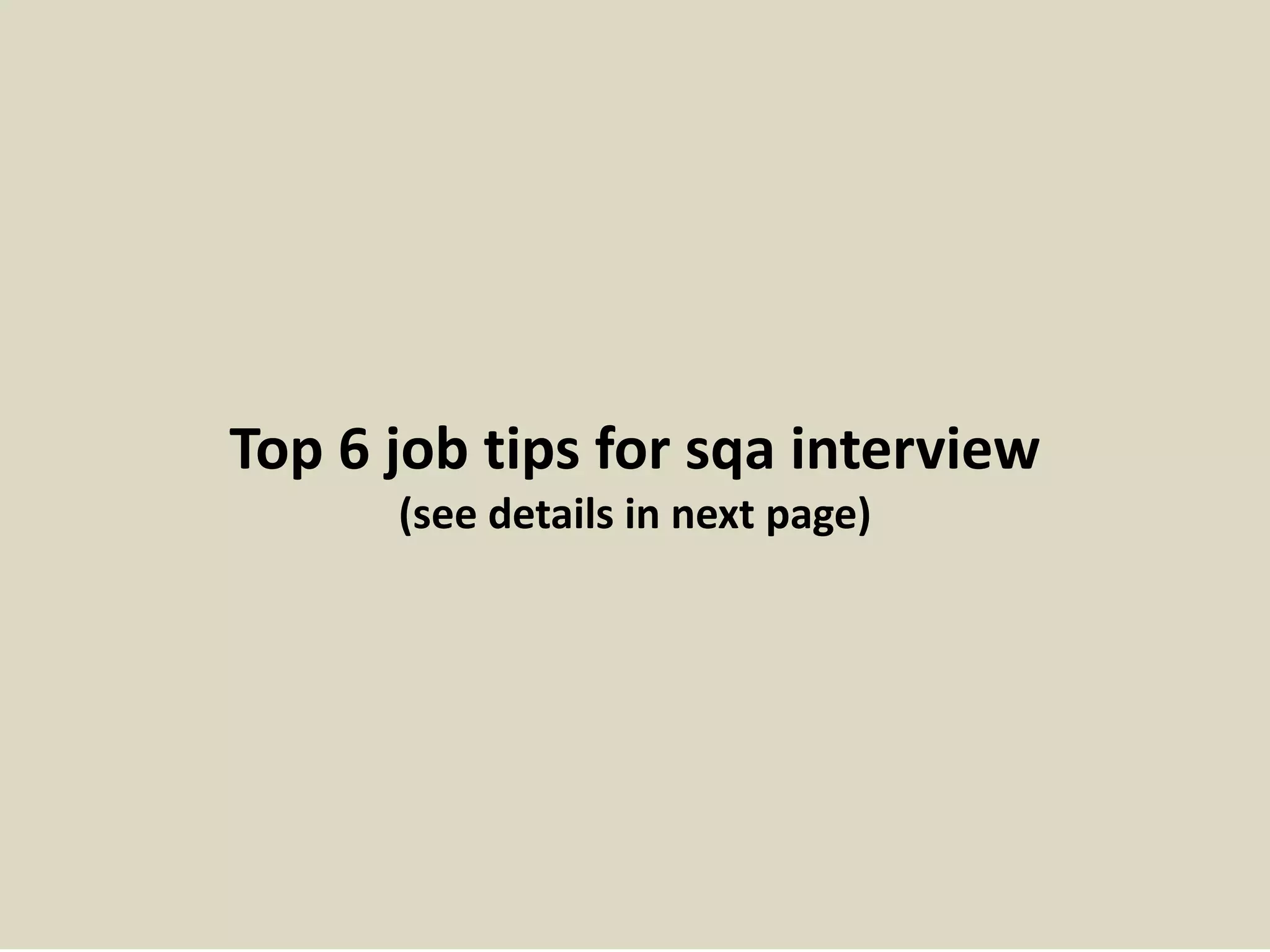 Top 10 sqa interview questions with answers | PPTX