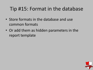 Top 10 sql server reporting services tips | PPT