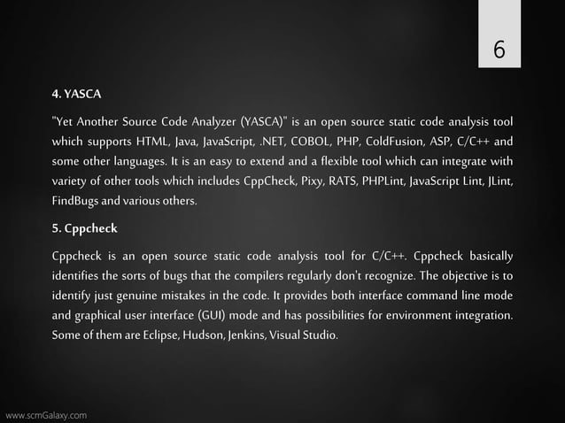 Top 10 Static Code Analysis Tool Pptx Web Development Internet