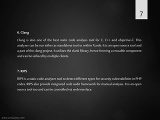 Top 10 static code analysis tool | PPTX | Web Development | Internet
