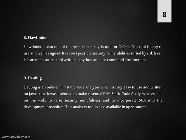 Top 10 Static Code Analysis Tool Pptx Web Development Internet