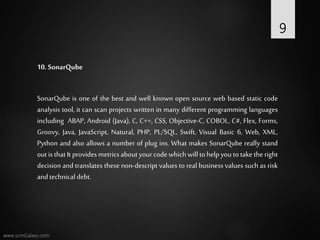 Top 10 static code analysis tool | PPTX | Web Development | Internet