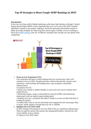Top 10 Strategies to Boost Google SERP Rankings in 2025.pdf