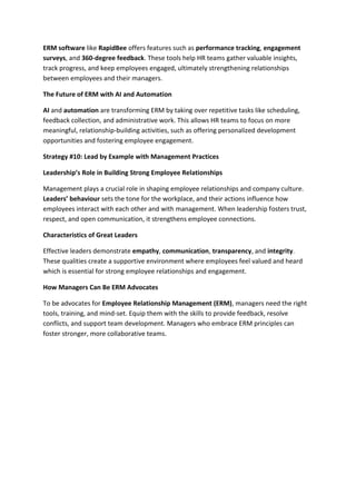 Top 10 Strategies to Improve Employee Relationship Management | PDF