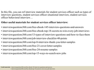 Top 10 student services officer interview questions and answers | PPTX