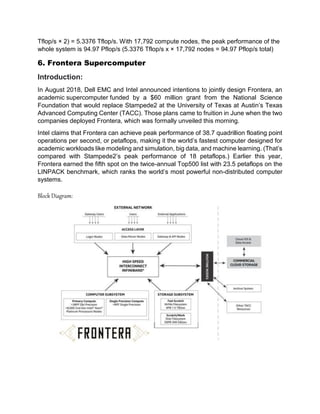 Top 10 Supercomputers With Descriptive Information & Analysis | DOCX