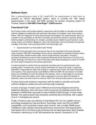 Top 10 Supercomputers With Descriptive Information & Analysis | DOCX