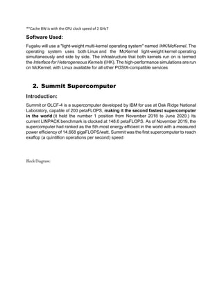 Top 10 Supercomputers With Descriptive Information & Analysis | DOCX