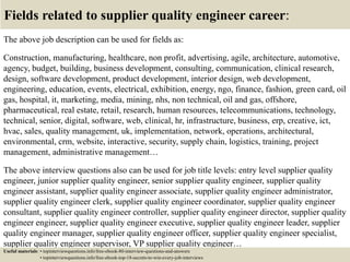 Top 10 supplier quality engineer interview questions and answers | PPTX
