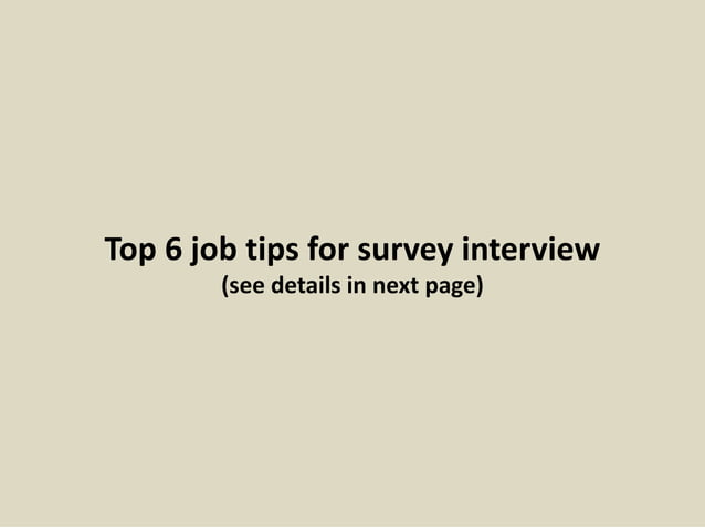 Top 10 survey interview questions with answers | PPT