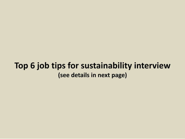 Top 10 sustainability interview questions with answers | PPTX