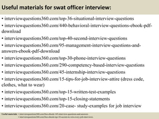 Top 10 swat officer interview questions and answers | PPTX