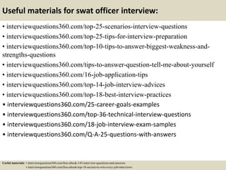 Top 10 swat officer interview questions and answers | PPTX