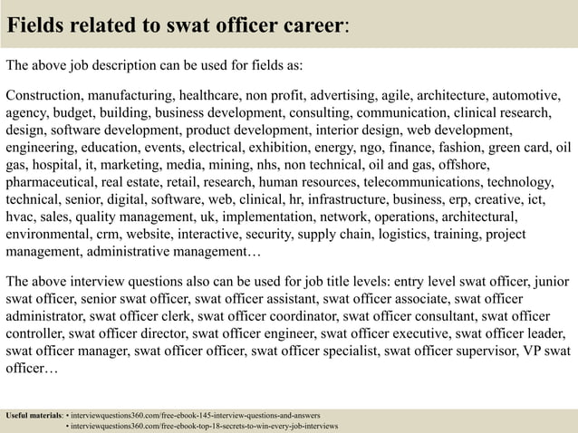 Top 10 swat officer interview questions and answers | PPTX | Resume ...