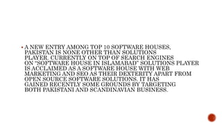 Top Software Houses In Pakistan | PPTX
