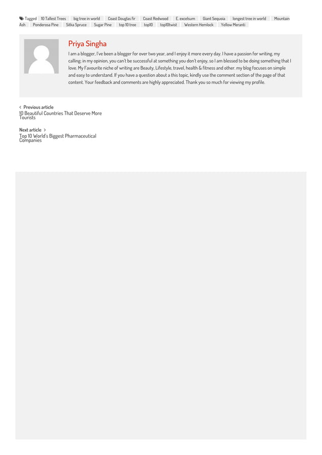 Top 10 tallest trees in the world | PDF