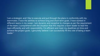 Top 10 Team Leader Interview Questions And Answers | PPTX