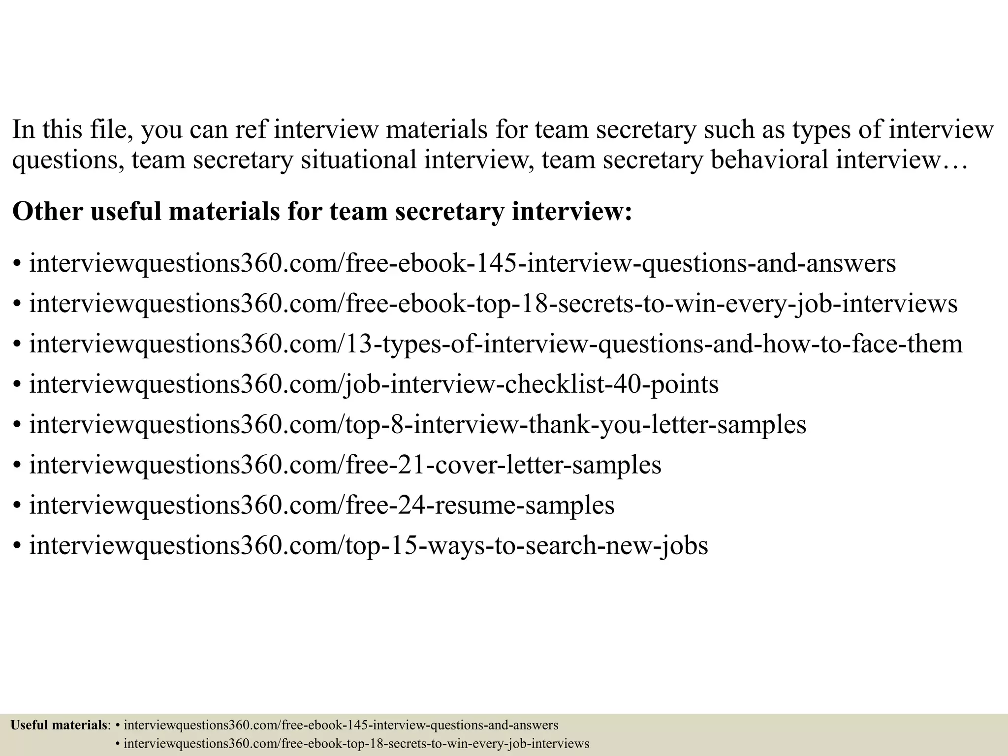 Top 10 team secretary interview questions and answers | PPT