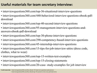 Top 10 team secretary interview questions and answers | PPT