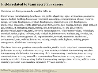 Top 10 team secretary interview questions and answers | PPT