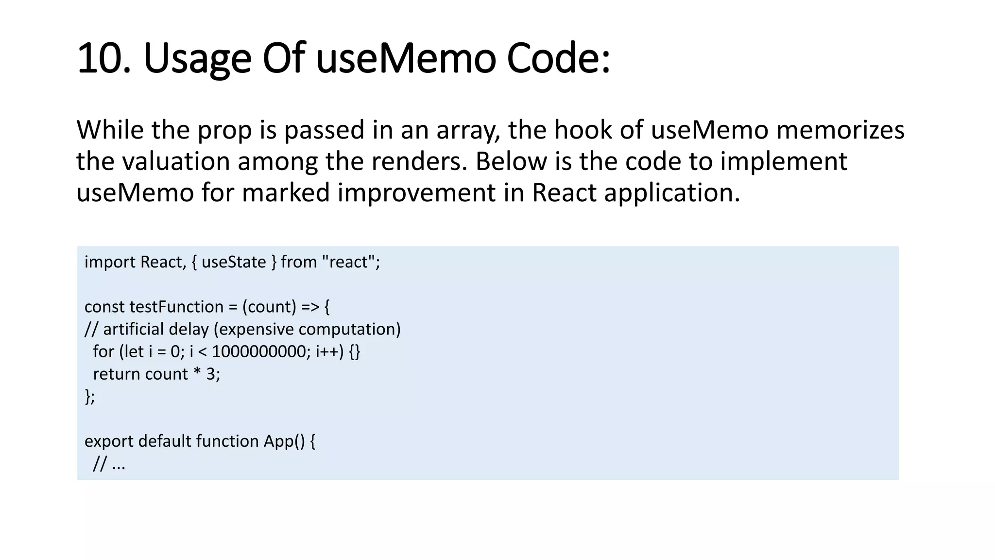 Top 10 Techniques For React Performance Optimization in 2022.pptx