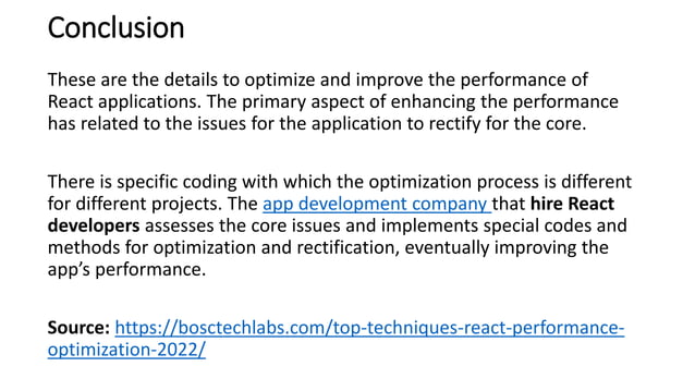 Top 10 Techniques For React Performance Optimization in 2022.pptx