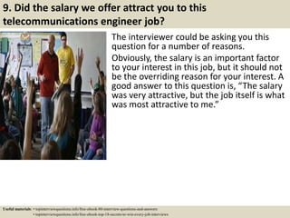 Top 10 telecommunications engineer interview questions and answers | PPTX